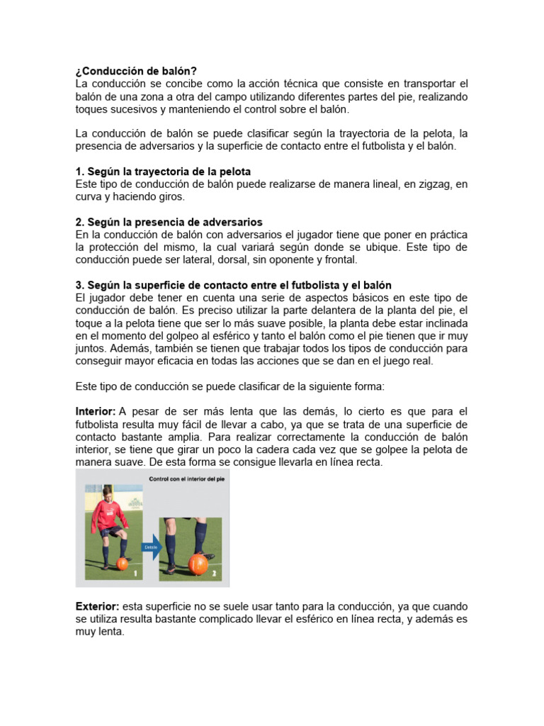Conducción Del Balón | Descargar gratis PDF | Asociación de Futbol | Pelota