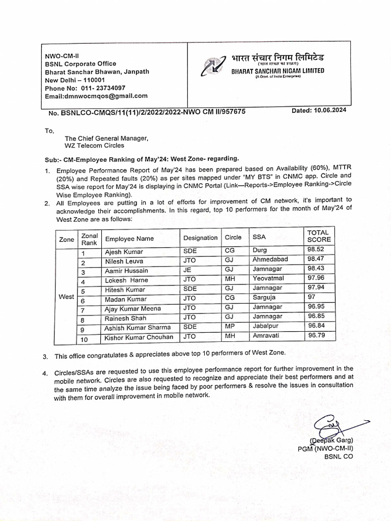 Employee Ranking May24 WZ | PDF