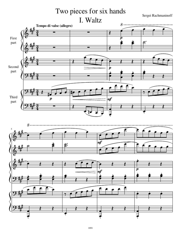 Rach Two - Pieces - For - Six - Hands | PDF | Musical Forms | Musical ...