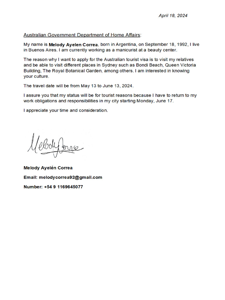 Intention Letter | PDF