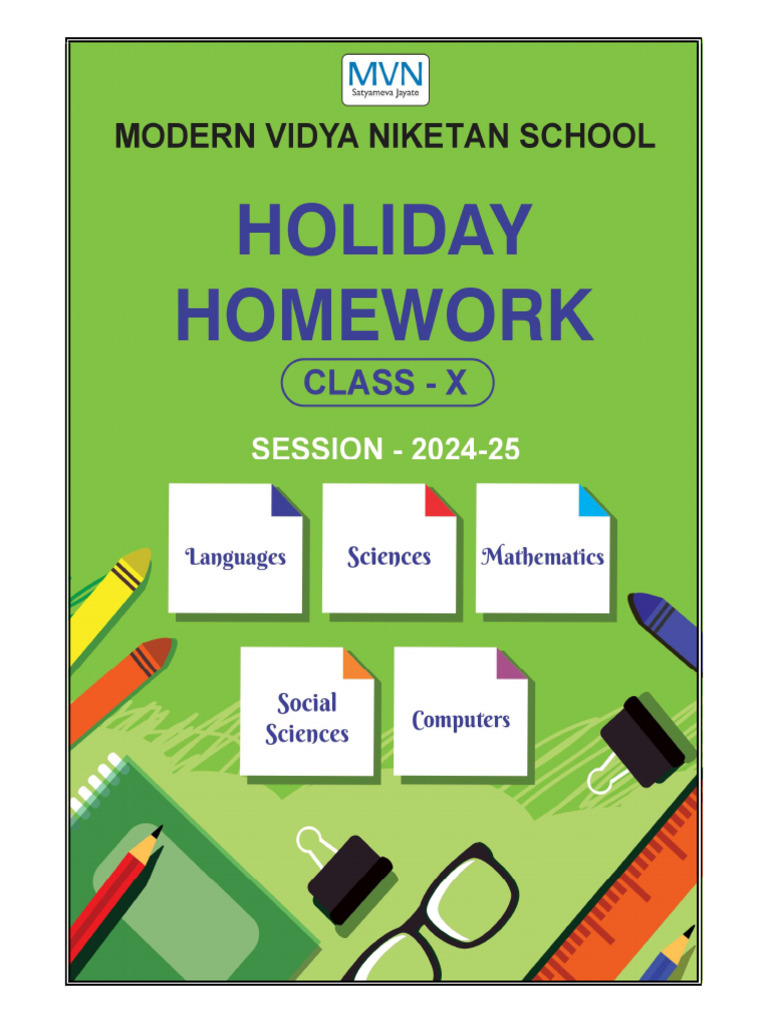 GRADE - X HOLIDAY HOMEWORK (2024-25) | PDF | Acid | Chemical Reactions