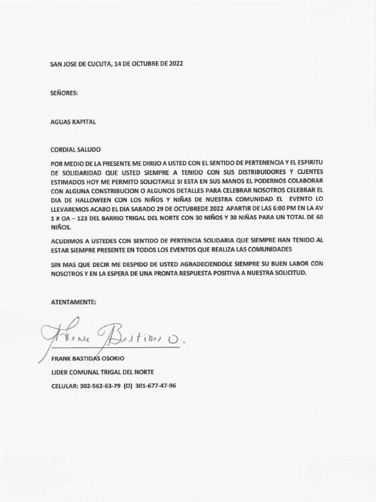Scan Carta Aguas Kpital | PDF