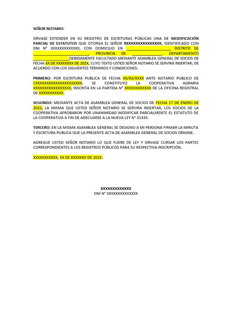 Modelo Minuta | PDF | Finanzas y dinero