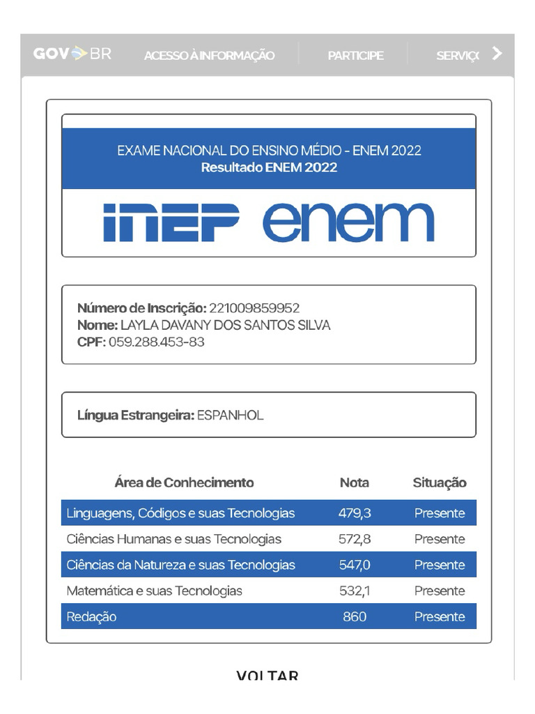 Resultados Enem | PDF