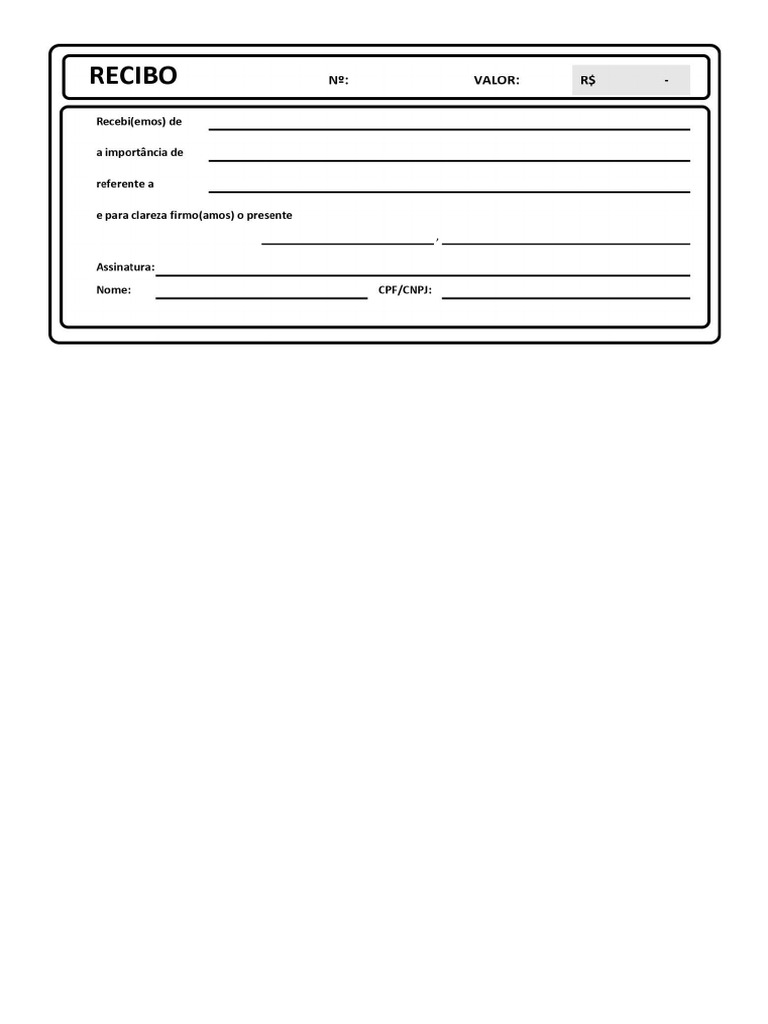 Modelo de Recibo A Mão | PDF