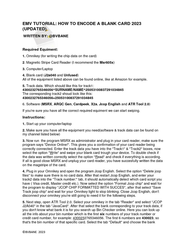 Emv Tutorial How To Encode A Blank Card 2023 (Updated) | PDF | Emv | Computing