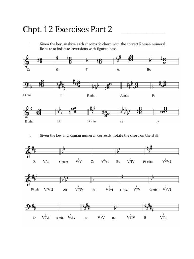 Chapter 12 Exercises | PDF | Chord (Music) | Harmony