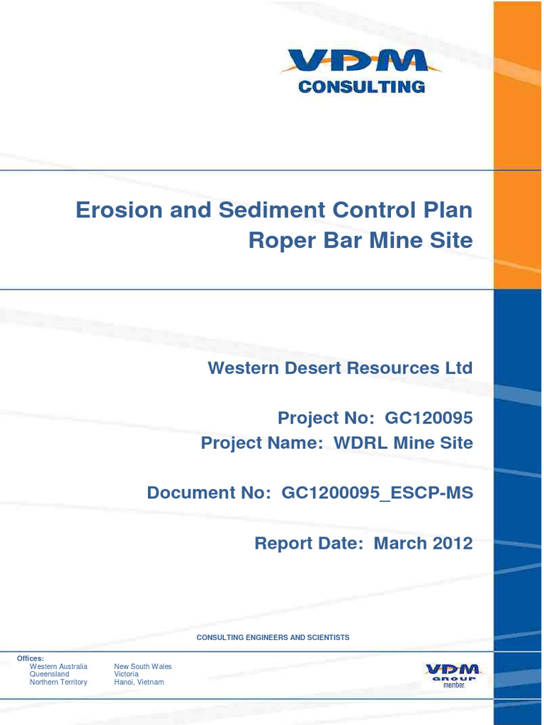 Appendix L1 ESCP Mine Site | PDF | Surface Runoff | Stormwater