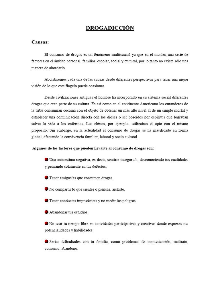 DROGADICCION | Descargar gratis PDF | La dependencia de sustancias | Drogas