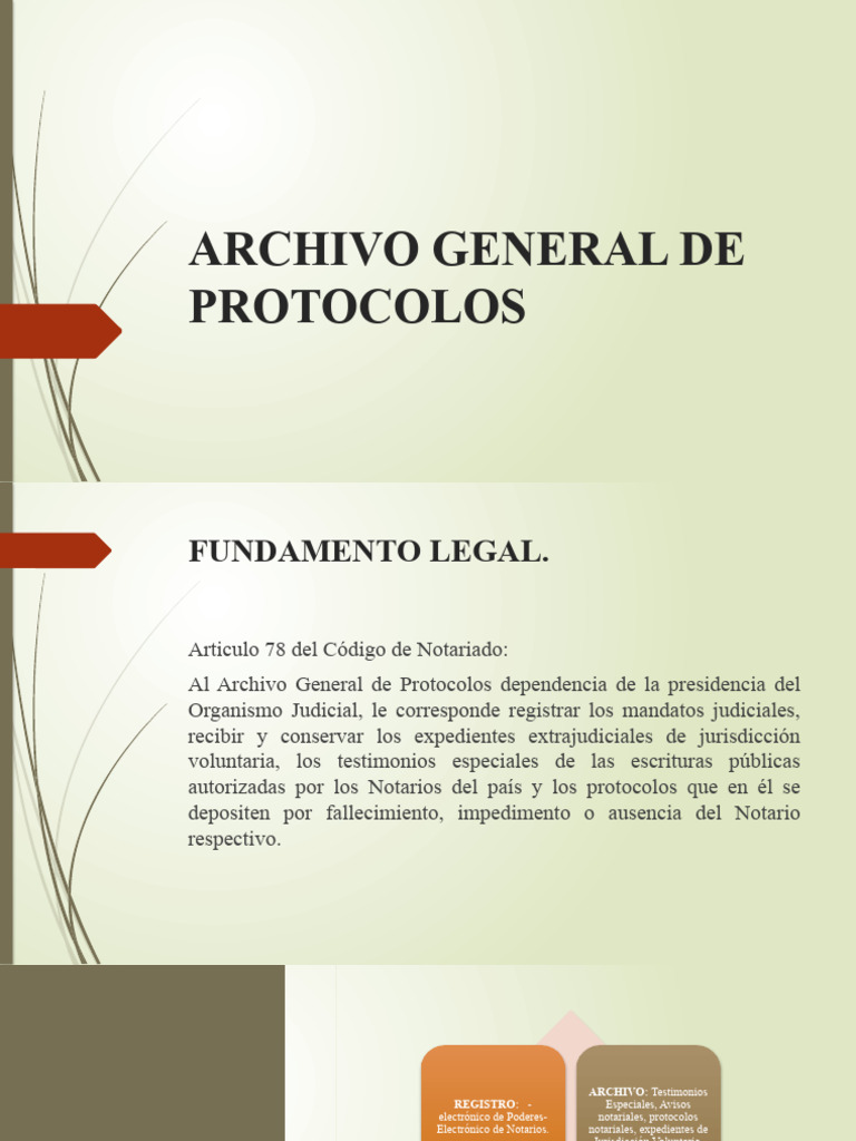 ARCHIVO GENERAL DE PROTOCOLOS | PDF