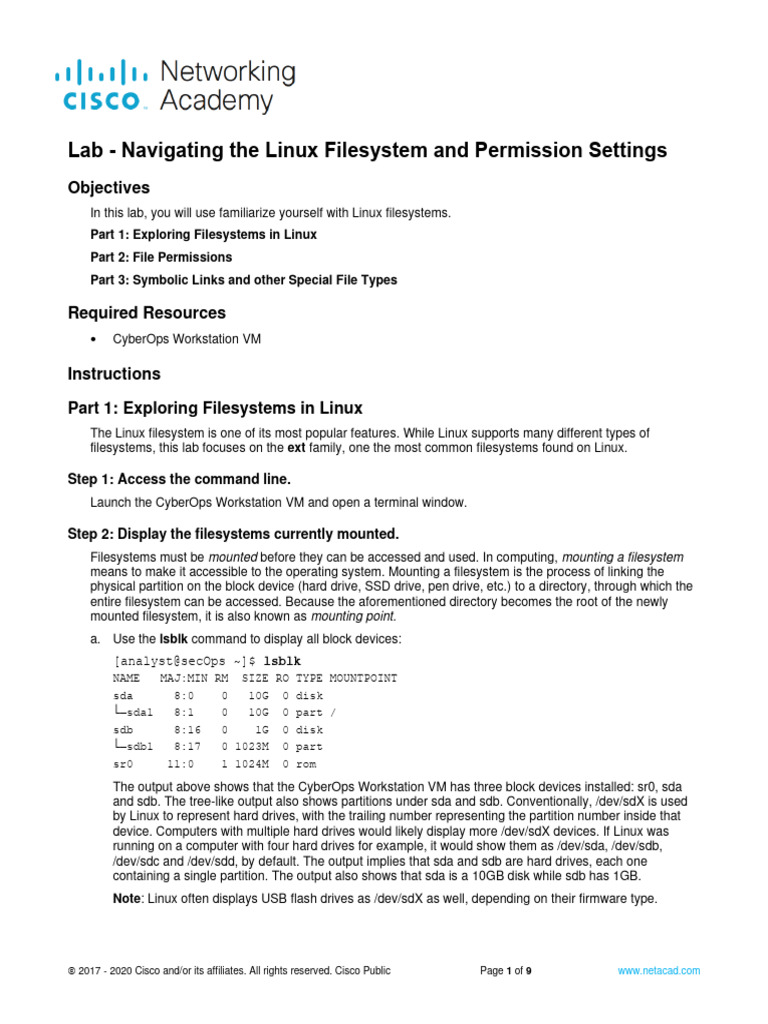 Linux Filesystem & Permissions Lab | PDF | Computer File | File System