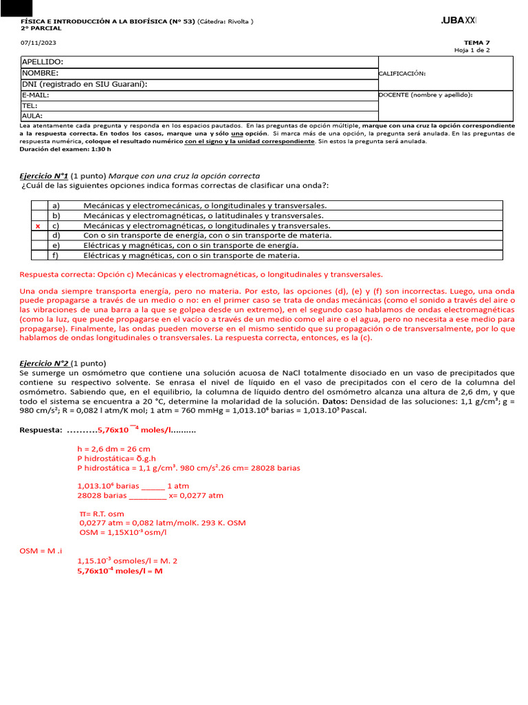 Clave 2p 2c 2023 Tema 7 | Descargar gratis PDF | Olas | Refracción