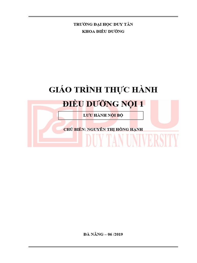 Giao Trinh Thuc Hanh Dieu Duong Noi 1. | PDF