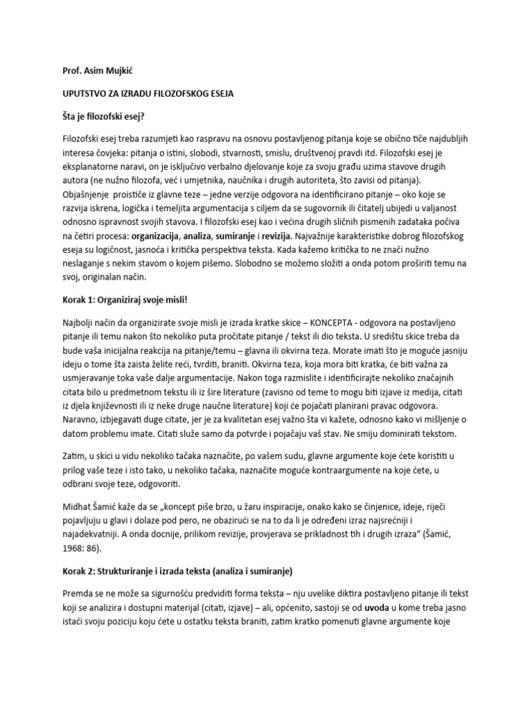 Kako Napisati F-Esej | PDF