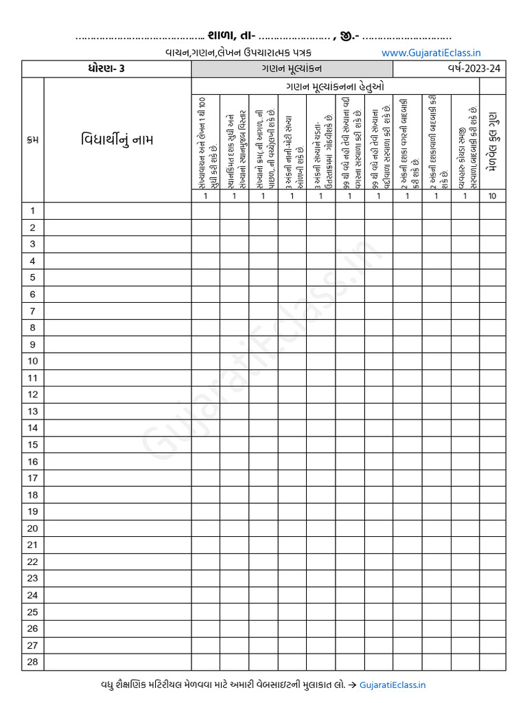 FLN Patrak Std-3 | PDF