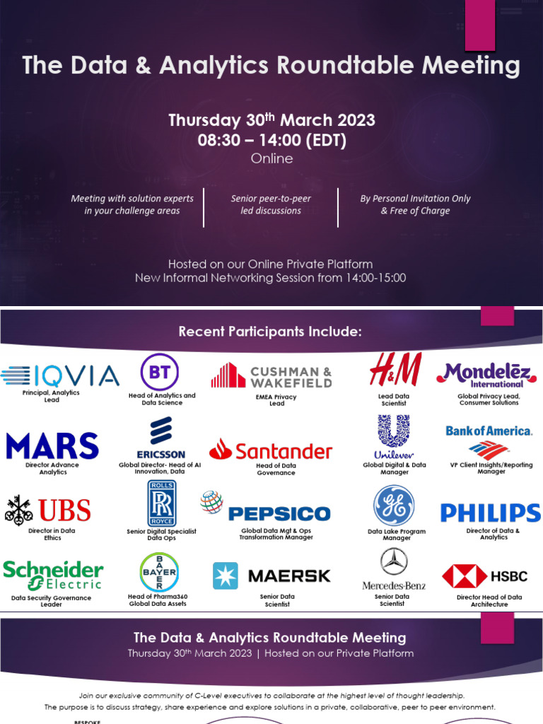 The Data Roundtable Meeting, March USA | PDF | Computer Security | Security