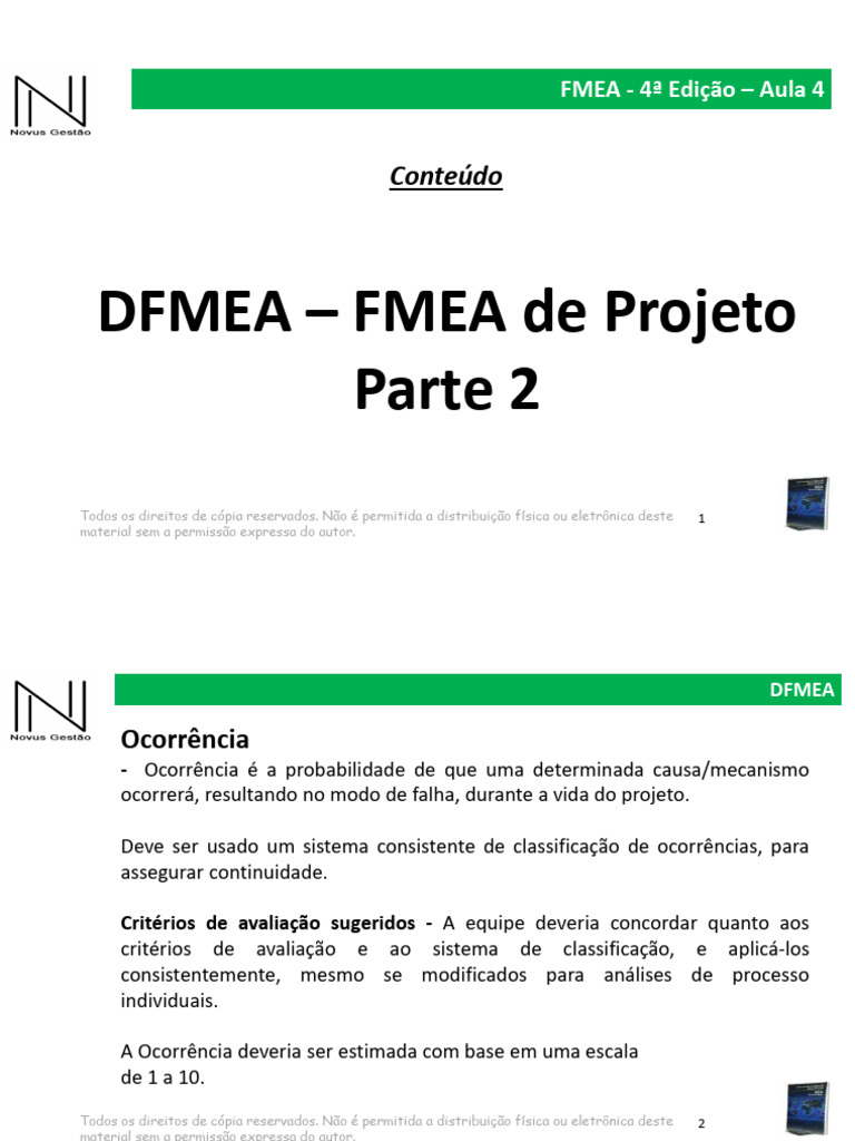 4 - FMEA - 4 Edição - DFMEA - Parte 2 | PDF | Física | Eletrônicos