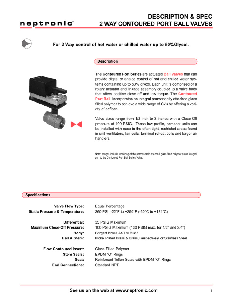 Neptronic Valve Catalog | PDF | Valve | Pressure