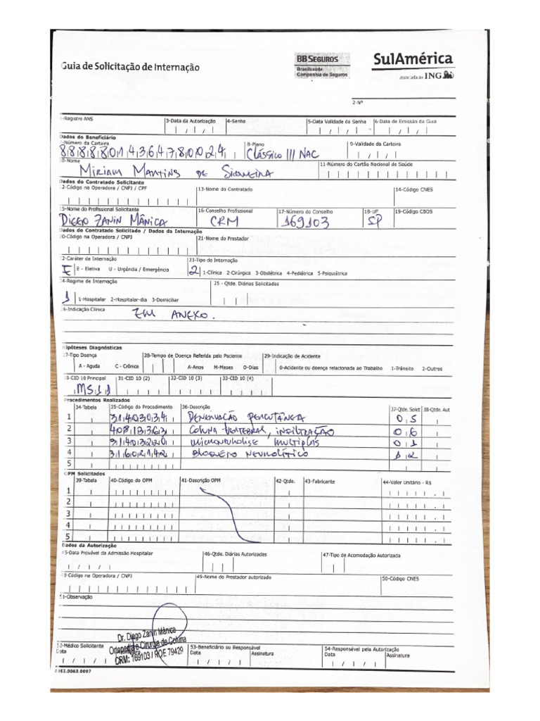 Guia de Solicitação de Internação | PDF