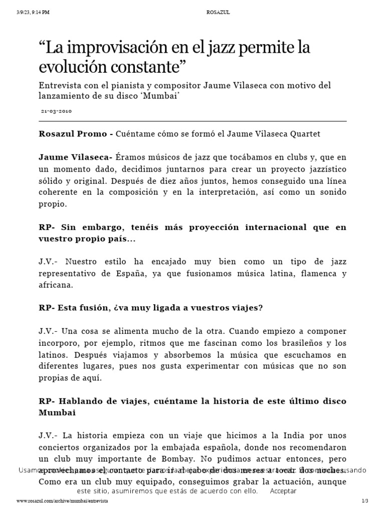 Jaume 2 | PDF | Jazz | Las artes escénicas