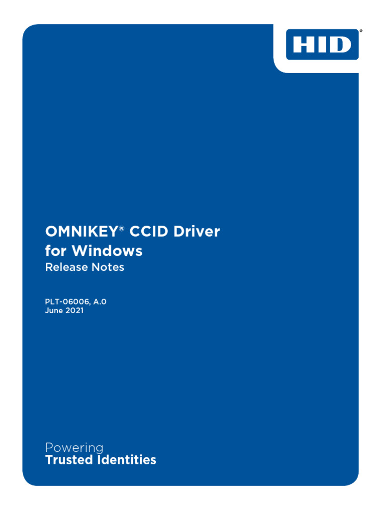 PLT-06006 A.0 - OMNIKEY CCID Driver Release Notes | PDF | Computing ...