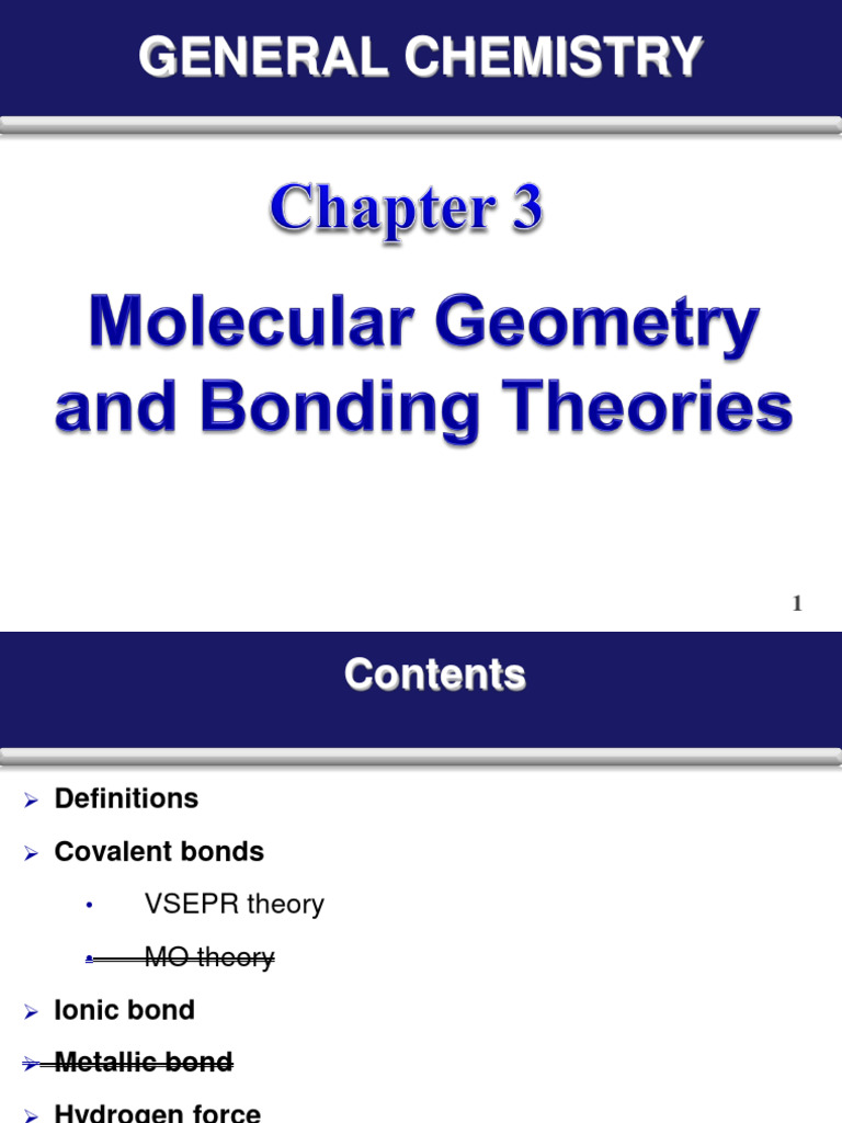 Chapter 3 - Molecular Geometry & Bonding Theory | PDF | Ionic Bonding | Molecular Orbital