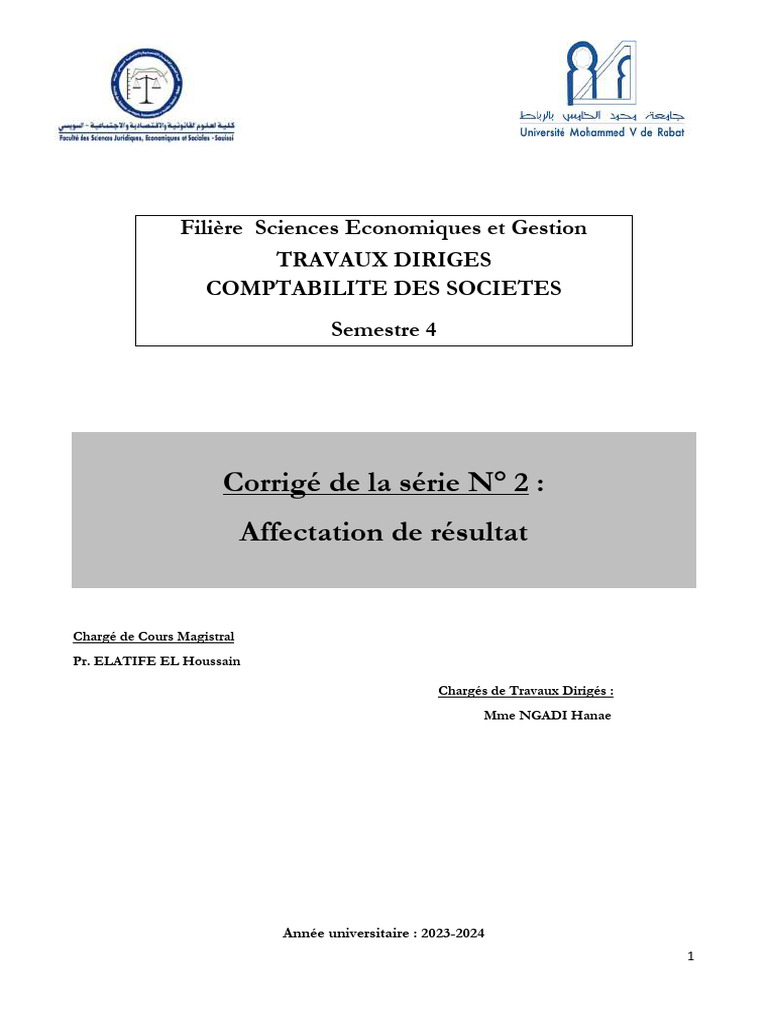 Affectation de Résultat en Comptabilité | PDF | Dividende | Économie d ...
