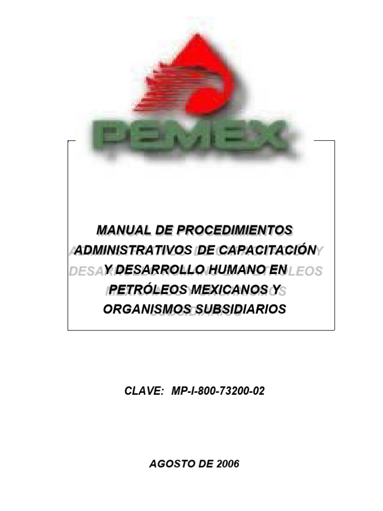 Manual de Procedimientos de Capacitacion y Desarrolllo Humanos en Pemex ... Manual de Procedimientos de Capacitacion y Desarrolllo Humanos en Pemex ...