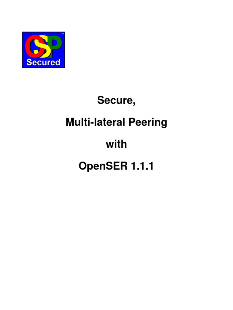 Multi-Lateral Peering With OpenSER V1.1.1 | PDF | Port (Computer ...