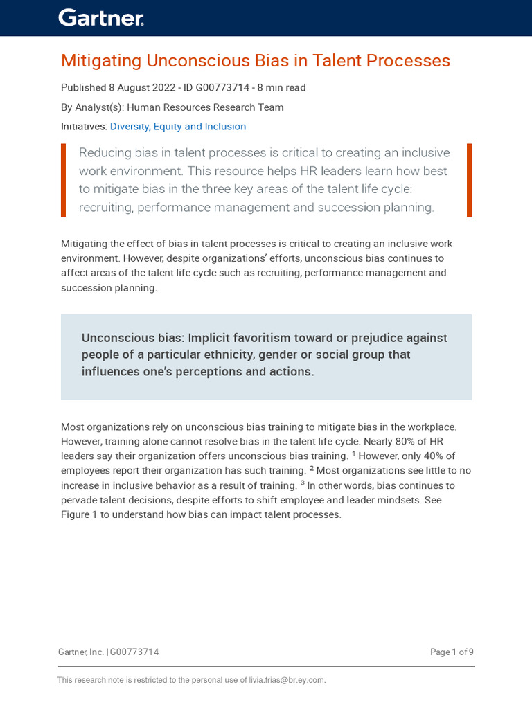 Mitigating Bias in Talent Processes | PDF | Bias | Leadership