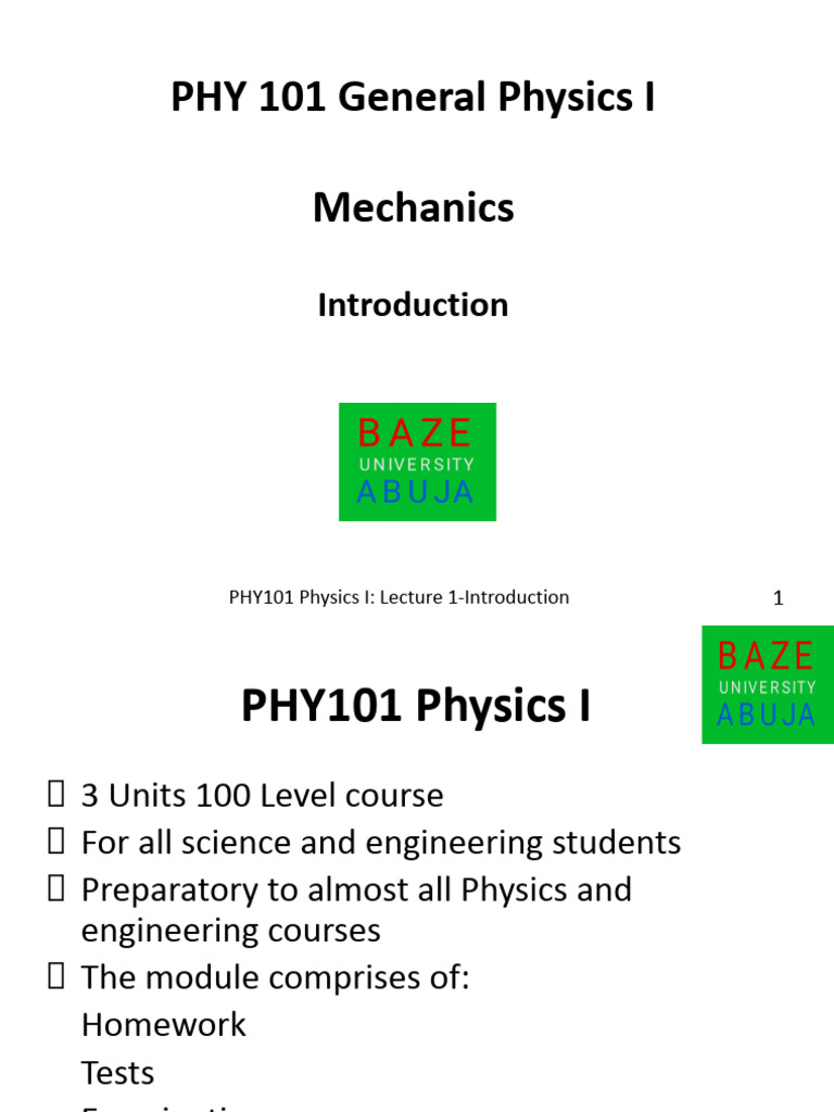 PHY 101 Introduction 1a | PDF | Special Relativity | Velocity PHY 101 Introduction 1a | PDF | Special Relativity | Velocity