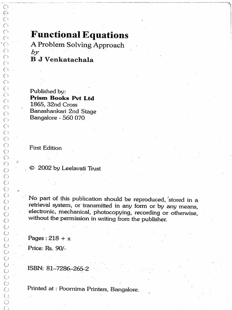 Venkatachala Functional Equations | PDF