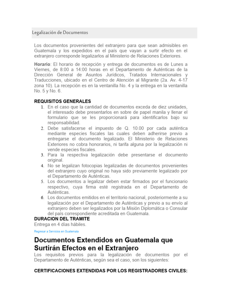 Proc. Legalización de Documentos para Apostilla | PDF | Gobierno