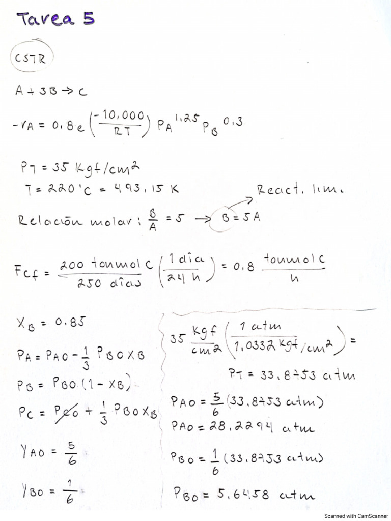 Tarea 5 Reactores | PDF