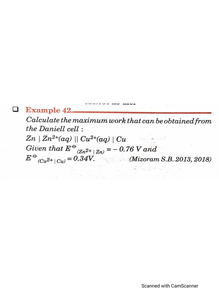 Electrochemistry Galvanic cell practice paper | PDF