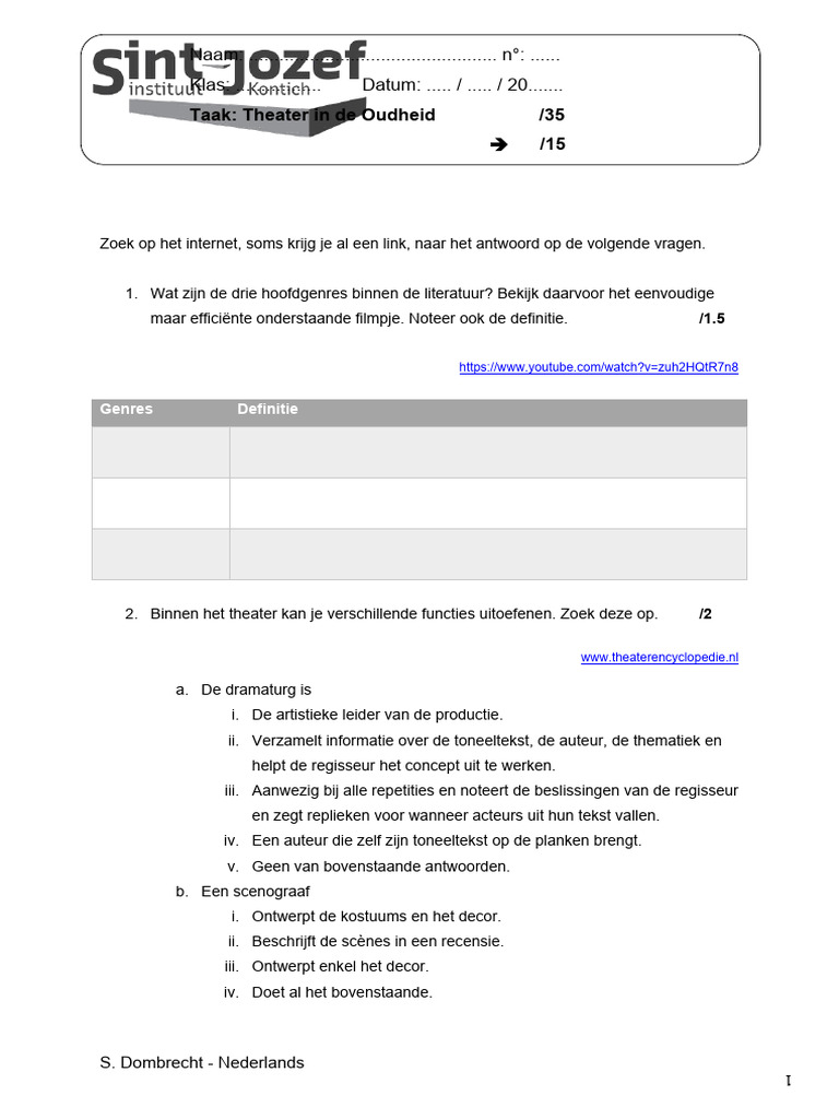Webquest Theater in de Oudheid | PDF