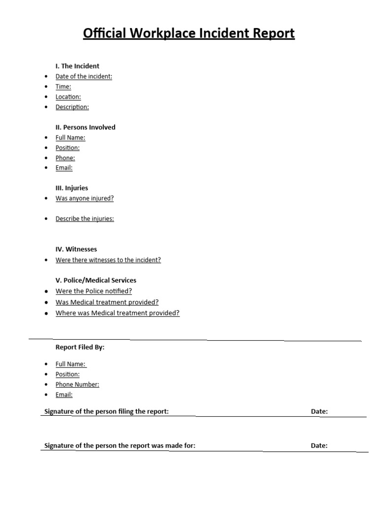 Official Incident Report Form | PDF | Social Science | Law