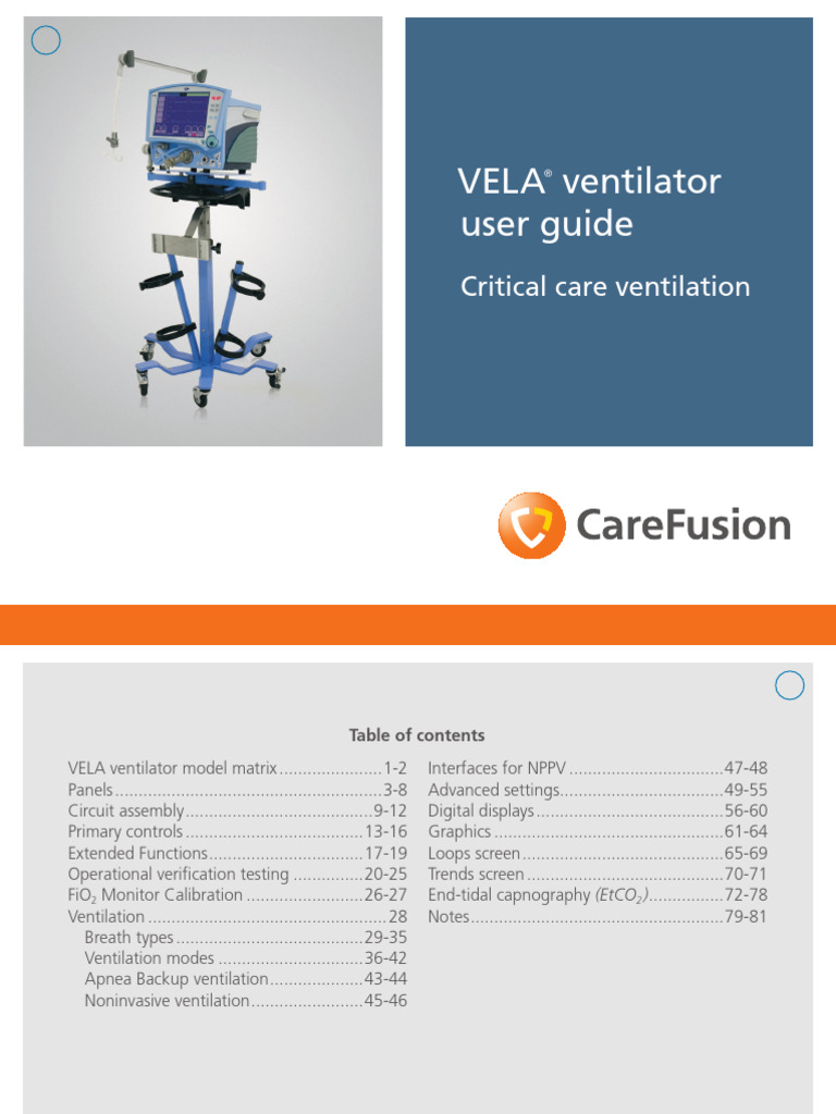Carefusion-Vela-ventilator | PDF | Respiratory System | Respiration