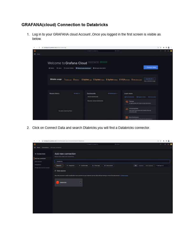 Connecting Databricks atabricks to GRAFANA | PDF