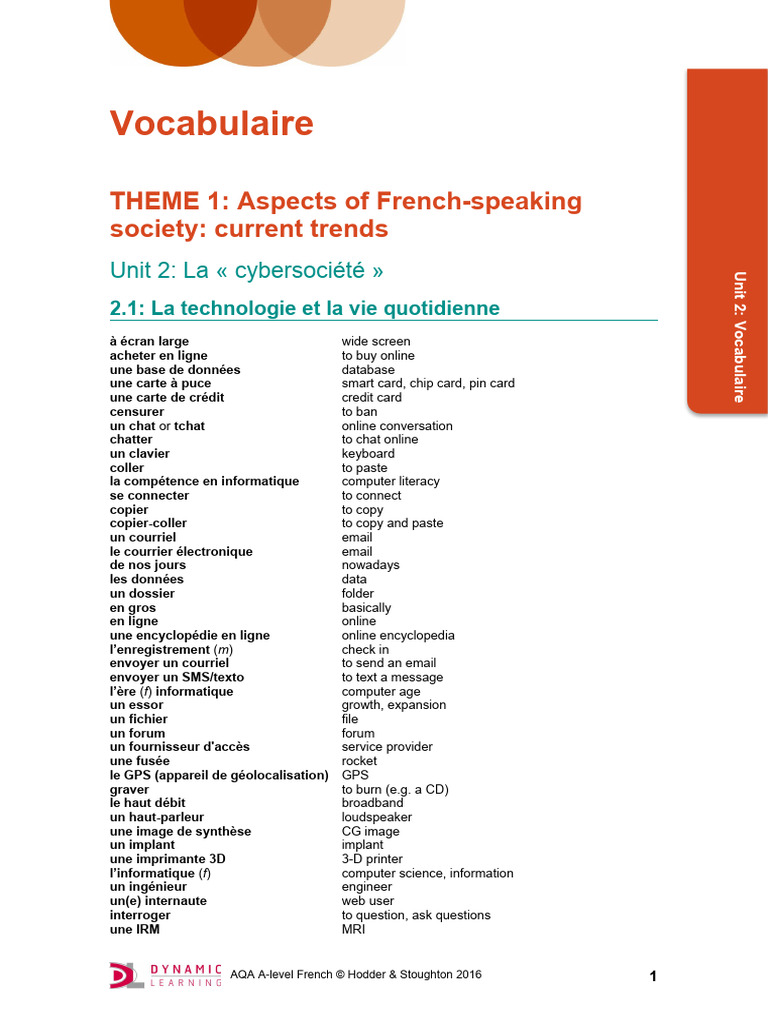 Vocabulaire de la cybersociété en français | PDF | Informatique ...