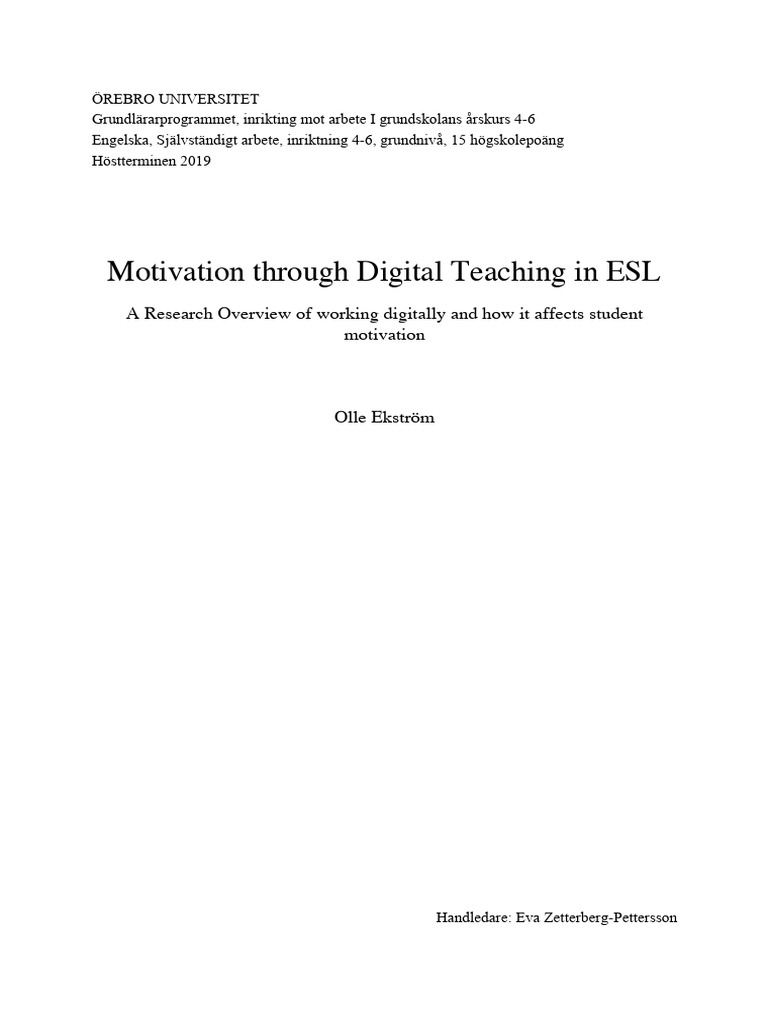 FULLTEXT01 | Download Free PDF | Teachers | Motivation