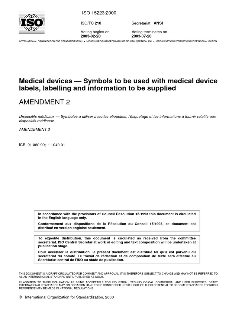 Iso 15223 Symbols, Labelling and Info | PDF | International ...