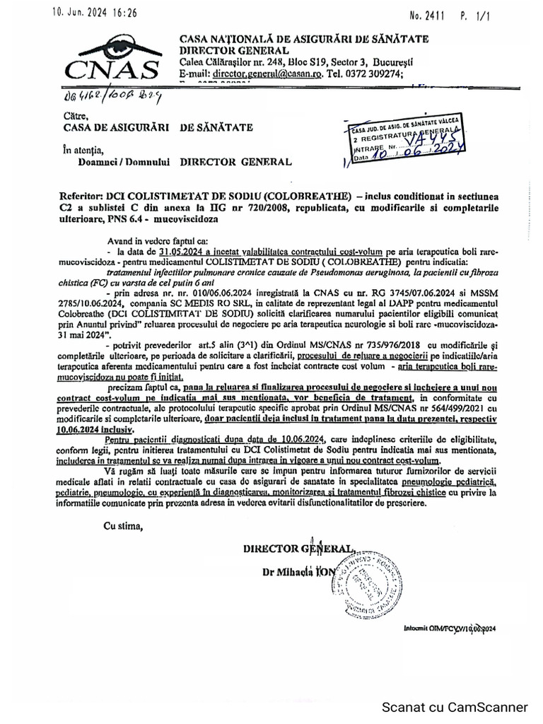 Dci Colistimetat de Sodiu (Colobreathe) | PDF