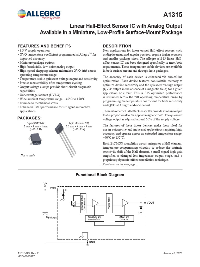 A1315-Datasheet | PDF | Electrical Engineering | Electrical Components