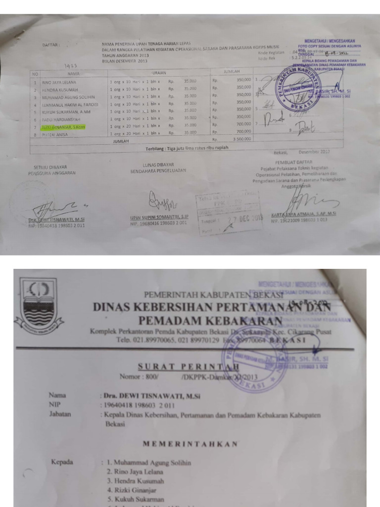 2013 Gaji RIZKI GINANJAR | PDF