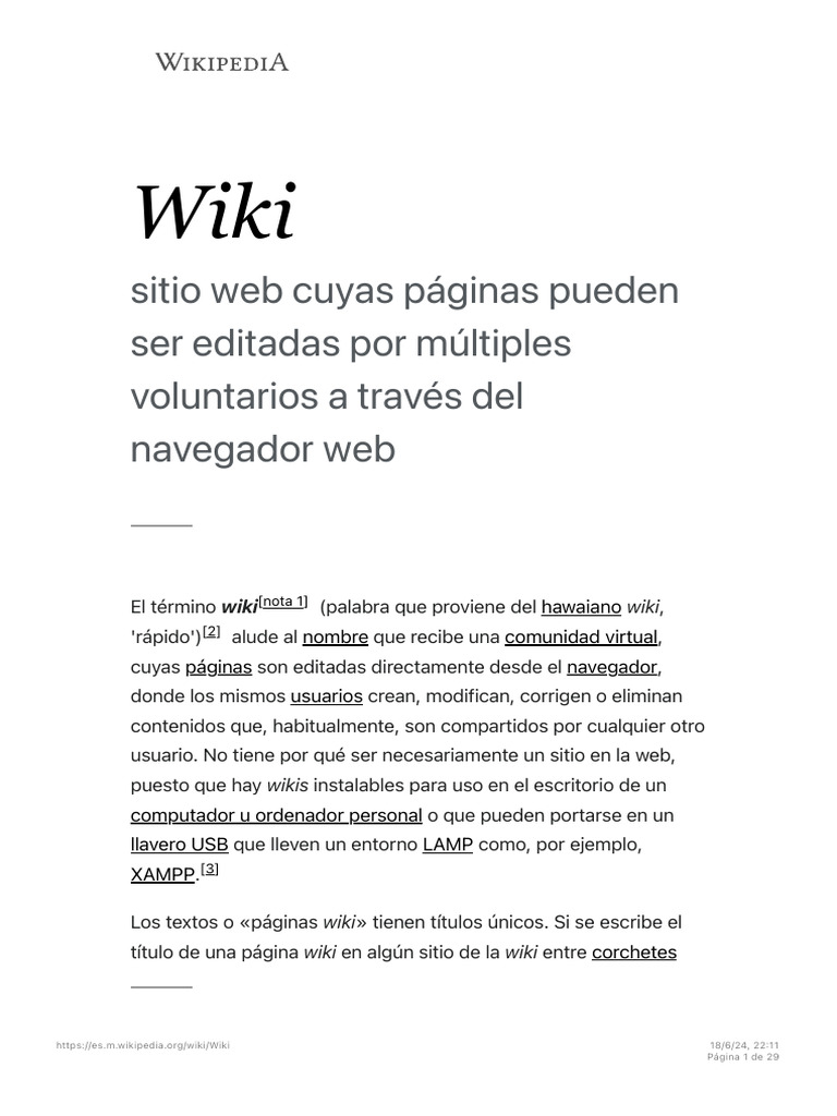 Wiki - Wikipedia, La Enciclopedia Libre | PDF | Wiki | Ingeniería de ...