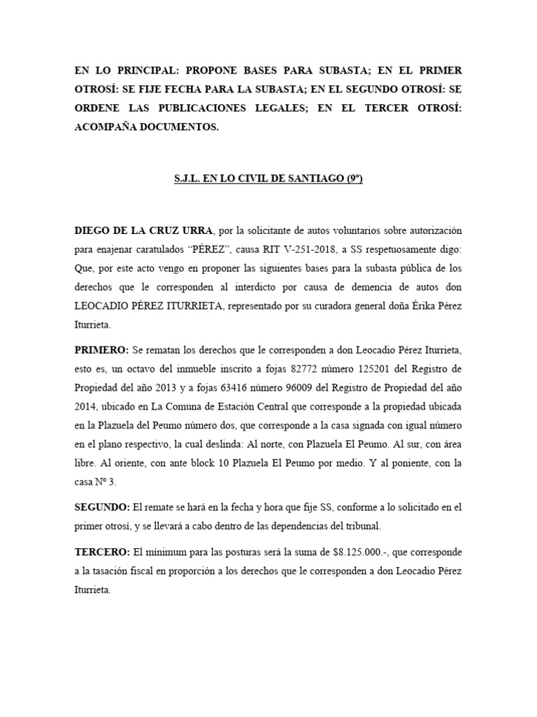 Bases de Remate 2 Modelo | PDF | Subasta