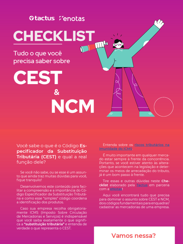 Ebook Checklist Sobre CEST e NCM | PDF | Impostos | Recibo