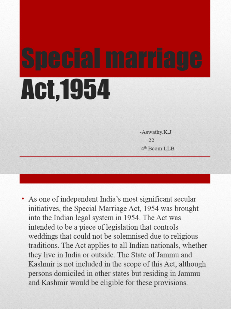 Special Marriage Act 1954 Pdf Social Institutions Private Law