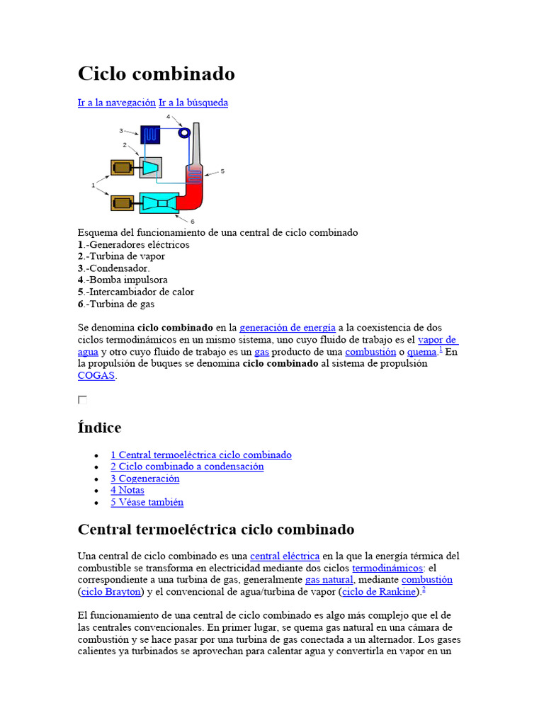Ciclo Combinado | PDF | Cogeneración | Tecnologías sostenibles